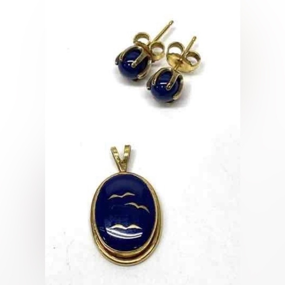 Lenox | Jewelry | Vintage Lenox Porcelain Seagull Necklace Cobalt Blue ...